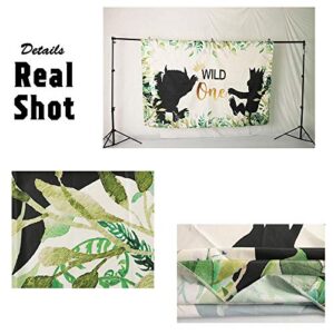 Funnytree 7x5ft Soft Fabric Wild One 1st Birthday Party Backdrop No Wrinkles Durable Animals Themed Photography Background Jungle Baby Boy Photo Booth Banner Decorations