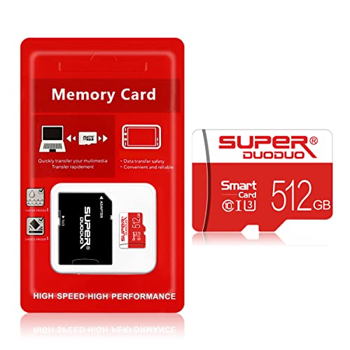 512GB Micro SD Card High Speed Class 10 with SD Adapter Memory Cards 512GB TF Card for Smartphones,Action Cams and Other Compatible Devices