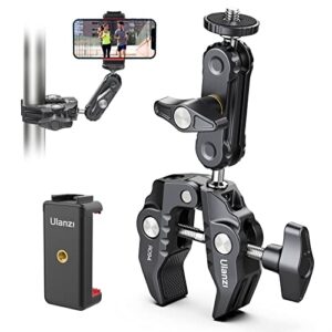 ulanzi super clamp camera clamp mount monitor 360° ballhead magic arm double ball head adapter with 1/4″-20 & 3/8″-16 thread st-07 phone tripod mount