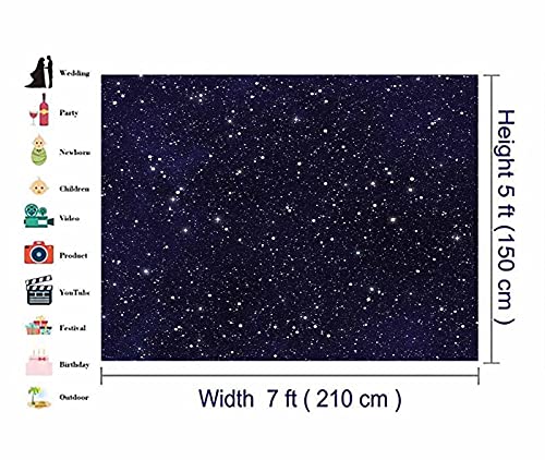 XLL Early 2000s Theme Backdrops Night Sky Star Universe Space Starry Photo Background Galaxy Stars Children Boy or Girl Birthday Party Photography Backdrops Cake Table Banner 7x5ft