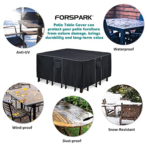 FORSPARK Patio Furniture Covers Waterproof Rectangular, Outdoor Coffee Table Covers Square Heavy Duty -Fits up to 56L×56W×28H Inches