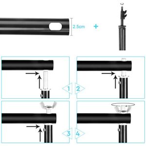 Backdrop Stand 6.5x10ft/2x3m,BDDFOTO Photo Video Party Background Stand Support System for Parties with Carring Bag