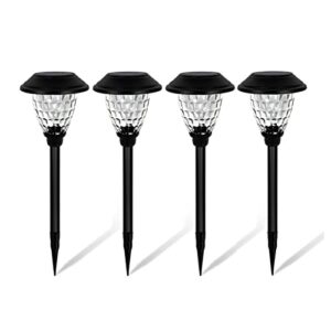 aobon solar lights outdoor garden,4 pack solar pathway lights outdoor,solar lights outdoor waterproof for garden, landscape, path, yard, patio, driveway, walkway.warm white