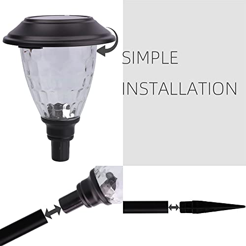 AOBON Solar Lights Outdoor Garden,4 Pack Solar Pathway Lights Outdoor,Solar Lights Outdoor Waterproof for Garden, Landscape, Path, Yard, Patio, Driveway, Walkway.Warm White