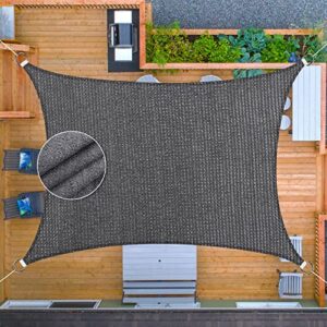 neween sun shade sail 10′ x 13′ rectangle uv block sail shade canopy cover, 180 gsm permeable outdoor backyard shade sail pergolas top sunshade cover for garden patio playground, gray