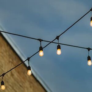 SFEG E26 Outdoor String Lights - 11W Warm White Incandescent Edison Bulb String Lights for Outside & Indoor - Dimmable Hanging Decorative Lights for Patio, Backyard, Garden, Porch, Wedding - 48-ft.