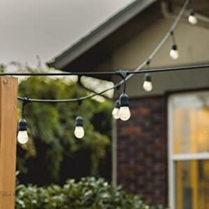 SFEG E26 Outdoor String Lights - 11W Warm White Incandescent Edison Bulb String Lights for Outside & Indoor - Dimmable Hanging Decorative Lights for Patio, Backyard, Garden, Porch, Wedding - 48-ft.