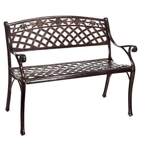 Christopher Knight Home Hamilton Outdoor Cast Aluminum Bench, Copper