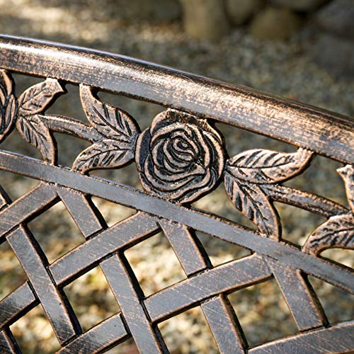 Christopher Knight Home Hamilton Outdoor Cast Aluminum Bench, Copper