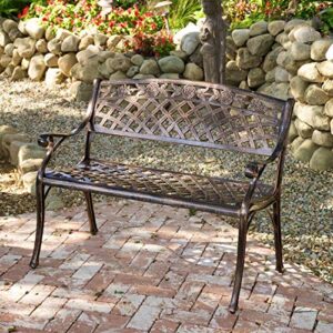 Christopher Knight Home Hamilton Outdoor Cast Aluminum Bench, Copper