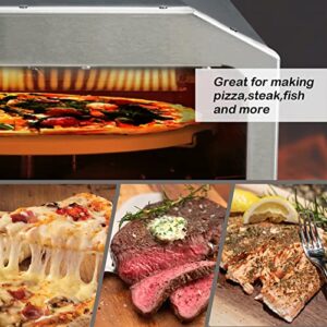 Li Zhen Outdoor Pizza Oven,14in Propane Gas Fired Rotating Pizza Ovens,Portable Gas Pizza Maker with Pizza Stone(14in),Automatic Spinning Pizza Grill,Great for Outdoor,Party,Garden,Family Gather