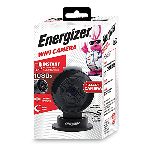 XTREME DIGITAL LIFESTYLE ACCESSORIES Energizer Smart Wi-Fi Black Indoor Camera, 1080P Full HD, Cloud/Micro-SD Card Support