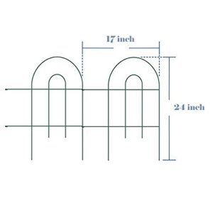 MTB Green Garden Border Folding Fence Lawn Yard Fence 24 Inch x 10 Feet,Pack of 5 set, Overall Length 50 Feet,Landscape Panel,Folding Patio Fences Flower Bed Pet Barrier Section Panel Decorative Fence