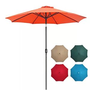 amevci 9 ft outdoor patio offset umbrella, cantilever umbrella with 8 sturdy ribs, outdoor table umbrella with push button tilt crank lifting for garden, lawn, deck, market, pool & backyard,