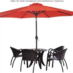 Amevci 9 ft Outdoor Patio Offset Umbrella, Cantilever Umbrella with 8 Sturdy Ribs, Outdoor Table Umbrella with Push Button Tilt Crank Lifting for Garden, Lawn, Deck, Market, Pool & Backyard,