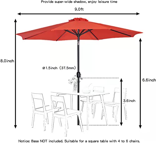 Amevci 9 ft Outdoor Patio Offset Umbrella, Cantilever Umbrella with 8 Sturdy Ribs, Outdoor Table Umbrella with Push Button Tilt Crank Lifting for Garden, Lawn, Deck, Market, Pool & Backyard,