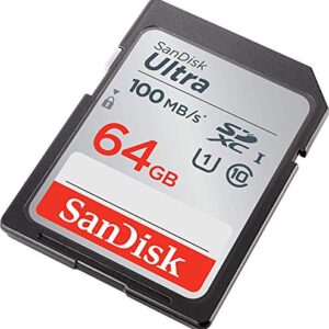 SanDisk 64GB SD Ultra Memory Card (5 Pack) UHS-I Class 10 SD Memory Card (SDSDUNR-064G-GN6IN) Bundle with (1) Everything But Stromboli Combo Card Reader