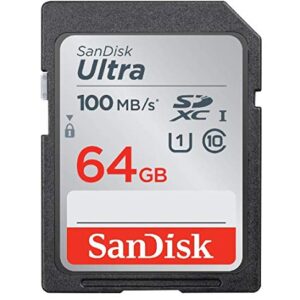 SanDisk 64GB SD Ultra Memory Card (5 Pack) UHS-I Class 10 SD Memory Card (SDSDUNR-064G-GN6IN) Bundle with (1) Everything But Stromboli Combo Card Reader