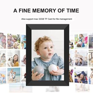 FRAMEO Smart Digital Picture Frame WiFi Cloud 10.1 Inch HD 1280x800 IPS Touch Screen Digital Frame with 16GB Storage Easy Setup to Share Photos or Video via Frameo APP Auto-Rotate Wall Mountable Black