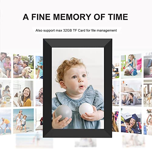 FRAMEO Smart Digital Picture Frame WiFi Cloud 10.1 Inch HD 1280x800 IPS Touch Screen Digital Frame with 16GB Storage Easy Setup to Share Photos or Video via Frameo APP Auto-Rotate Wall Mountable Black