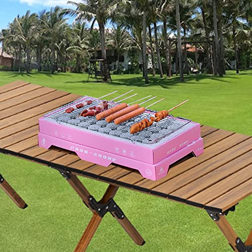 Gralara Barbecue Oven stoves Disposable Deck Gardens Picnic Grill Mesh Trekking Patio Firepit Dining Bars Garden#Portable BBQ charcoals Oven Grill , Large