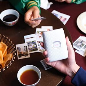 Fujifilm Instax Mini Link 2 Smartphone Printer Clay White + Fujifilm Instax Mini Twin Pack Instant Film and 20 Sticker Frames