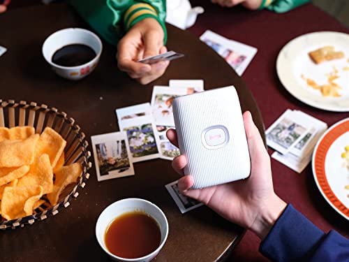 Fujifilm Instax Mini Link 2 Smartphone Printer Clay White + Fujifilm Instax Mini Twin Pack Instant Film and 20 Sticker Frames