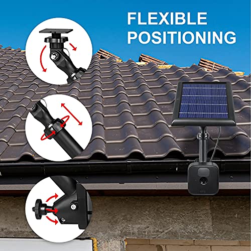 Wasserstein 2-in-1 Universal Gutter Mount Compatible with Wyze, Blink, Ring, Arlo, Eufy Camera - Mount Your Security Cam and Solar Panel - Solar Panel and Cam Not Included (Black)