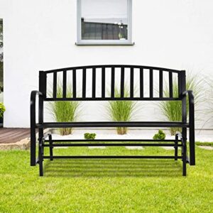 FDW Patio Glider Bench Garden Bench for Patio Outdoor Bench Metal Bench Park Bench Cushion for Yard Porch Clearance Work Entryway