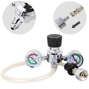 whipped cream pressure regulator valve with adapter & hose line,nitrous oxide n2o pressure regulating valvefor 580g, 615g, 1.5l, 2.2l, 3.3l cream charger cylinder