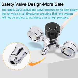 Whipped Cream Pressure Regulator Valve with Adapter & Hose Line,Nitrous Oxide N2O Pressure Regulating Valvefor 580G, 615G, 1.5L, 2.2L, 3.3L Cream Charger Cylinder