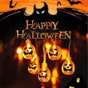 Halloween Decor Pumpkin String Lights, 13 feet 30 LEDs Battery Operated Halloween Light, Outdoor Halloween Decoration for Patio, Garden, Gate, Yard (IP65 Waterproof,Warm White)