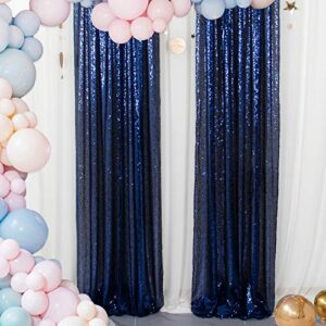 sparkle backdrop curtain navy blue 2 panels set sequin photo backdrop 2ftx8ft sequin backdrop curtain pack of 2-1220s