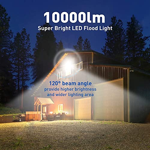 STARFISHHOME 4 Pack 150W LED Flood Light Outdoor,15500LM LED Work Light with US Plug,5000K Daylight White,IP67 Waterproof Outdoor Floodlights for Yard,Garden,Playground