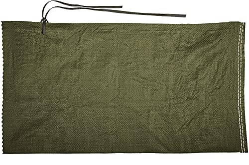 Empty Sandbags Military Green with Ties (Bundle of 10) 14" x 26" - Woven Polypropylene Sand Bags, Extra Heavy Duty Sandbags for Flooding, Sand Bags Flood Protection