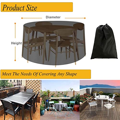 YSUEFIJO Garden Furniture Cover Waterproof 31x32in, Patio Outdoor Table Covers Round, 420D Oxford Fabric Patio Furniture Covers, Outdoor Dining Set Cover, Anti-Fading Cover, for Deck, Lawn