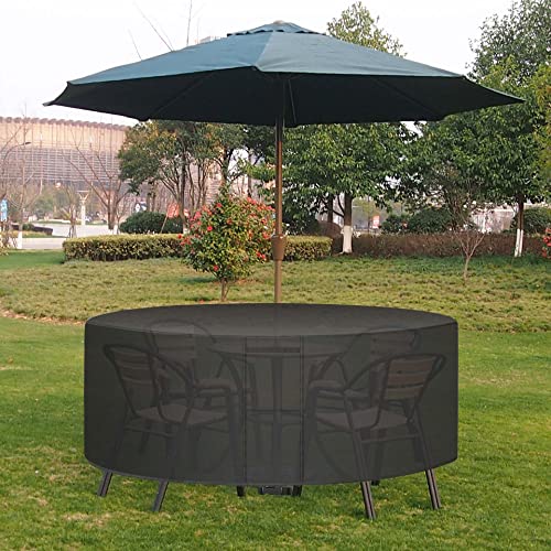 YSUEFIJO Garden Furniture Cover Waterproof 31x32in, Patio Outdoor Table Covers Round, 420D Oxford Fabric Patio Furniture Covers, Outdoor Dining Set Cover, Anti-Fading Cover, for Deck, Lawn