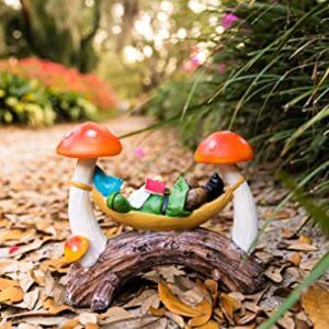 VP Home Chillaxing Gnome in a Hammock Solar Powered LED Outdoor Decor Garden Light