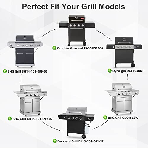 Yiming Grill Replacement Parts for Dyna-glo DGF510SBP, DGF493BNP, Backyard Grill BY13-101-001-13, BY14-101-001-02, BY15-101-001-02, Stainless Steel Heat Plate Shields for Uniflame GBC1059WB.