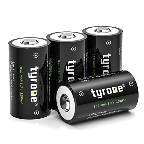 tyrone CR123 Rechargeable Batteries, 4-Pack CR123A Lithium Batteries for Arlo Camera [ CAN BE RECHARGED ]