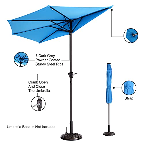 Pure Garden 799024EJU Patio Umbrella, Blue