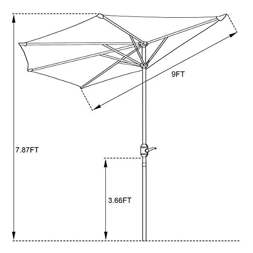 Pure Garden 799024EJU Patio Umbrella, Blue