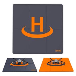 vcutech drone landing pad weighted 20 inch(50cm) for dji mini 3 pro accessories, mavic 3, mavic air 2/2s, dji mini 2 accessories, dji fpv drone, dji avata fly more kit drone accessories (black)