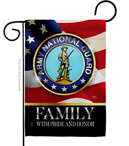 Breeze Decor Army National Guard Family Garden Flag Armed Forces ANG United State American Military Veteran Retire Official House Banner Small Yard Gift Double-Sided, Made in USA