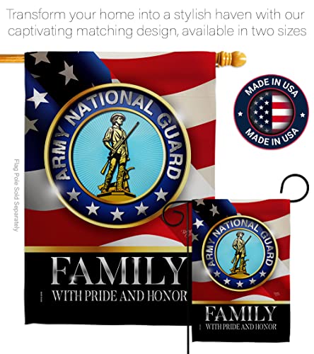 Breeze Decor Army National Guard Family Garden Flag Armed Forces ANG United State American Military Veteran Retire Official House Banner Small Yard Gift Double-Sided, Made in USA