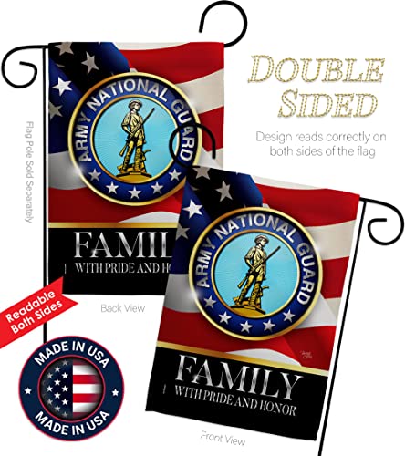 Breeze Decor Army National Guard Family Garden Flag Armed Forces ANG United State American Military Veteran Retire Official House Banner Small Yard Gift Double-Sided, Made in USA