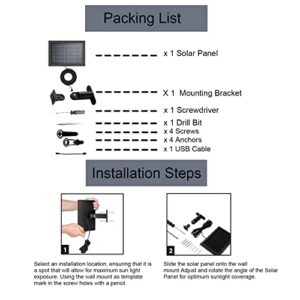 Solar Panel for Ring-Spotlight Camera Battery,Ring-Stick Up Camera Battery,Green Energy Charging for Outdoor Security Camera