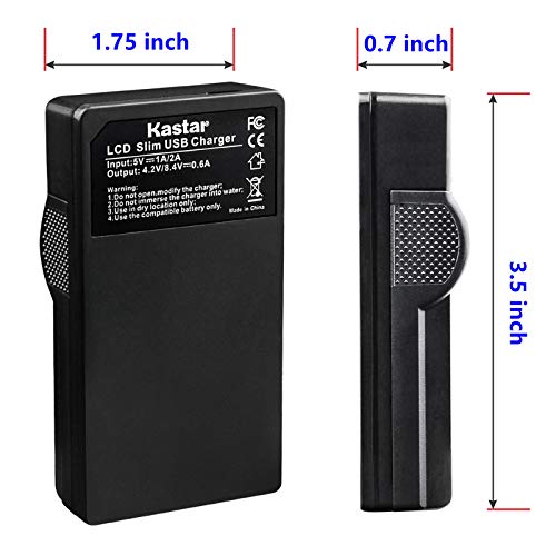 Kastar Battery x2 and Slim LCD Charger Replacement for Kodak KLIC-7006 EasyShare M22, M23, M200, M522, M530, M531, M532, M550, M552, M575, M577, M580, M583, M750, M873, M883, M5350, M5370, MD30, Mini