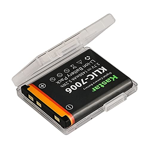 Kastar Battery x2 and Slim LCD Charger Replacement for Kodak KLIC-7006 EasyShare M22, M23, M200, M522, M530, M531, M532, M550, M552, M575, M577, M580, M583, M750, M873, M883, M5350, M5370, MD30, Mini