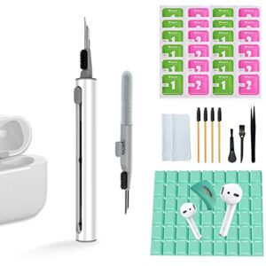 pohgelan cleaner kit for airpods,3 in 1 multi-function airpod cleaning pen with soft brush and cleaning putty,for iphone lego huawei samsung mi wireless headphone,laptop, camera cleaning tool（white）